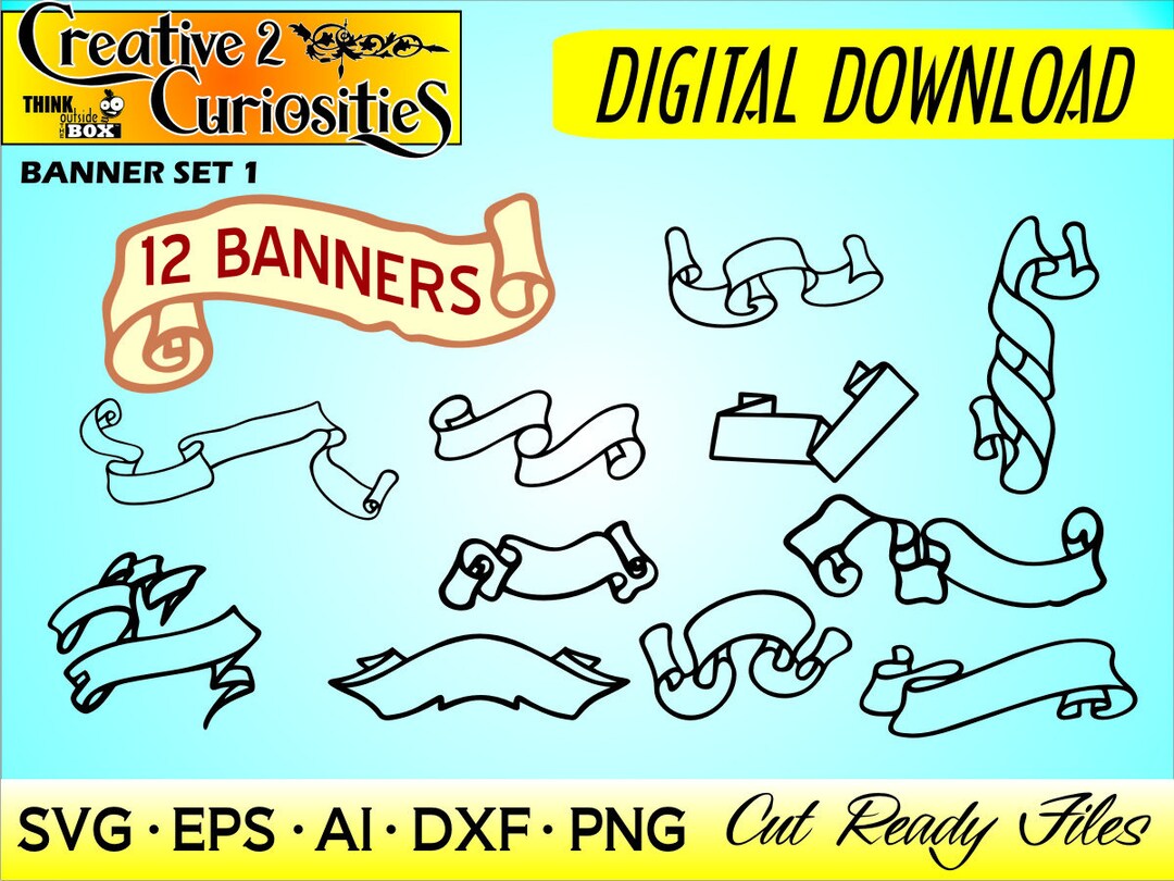 12 Vector Banner Images - Instant Download - Set 1 of 2 - Etsy