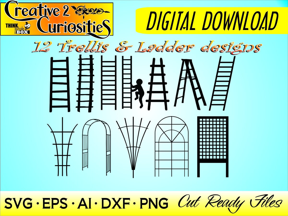12 Ladder & Trellis Designs - Ready to Cut - Instant Download Vector ...