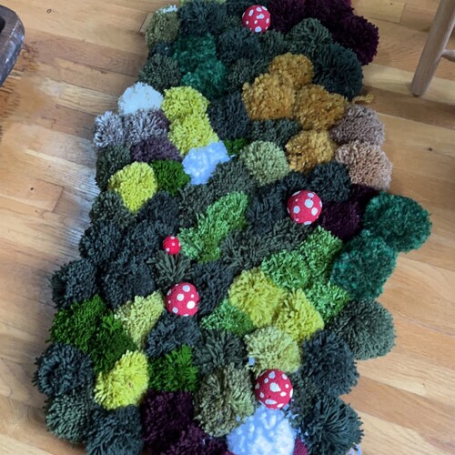 Moss Style Pom Pom Rug read Description - Etsy