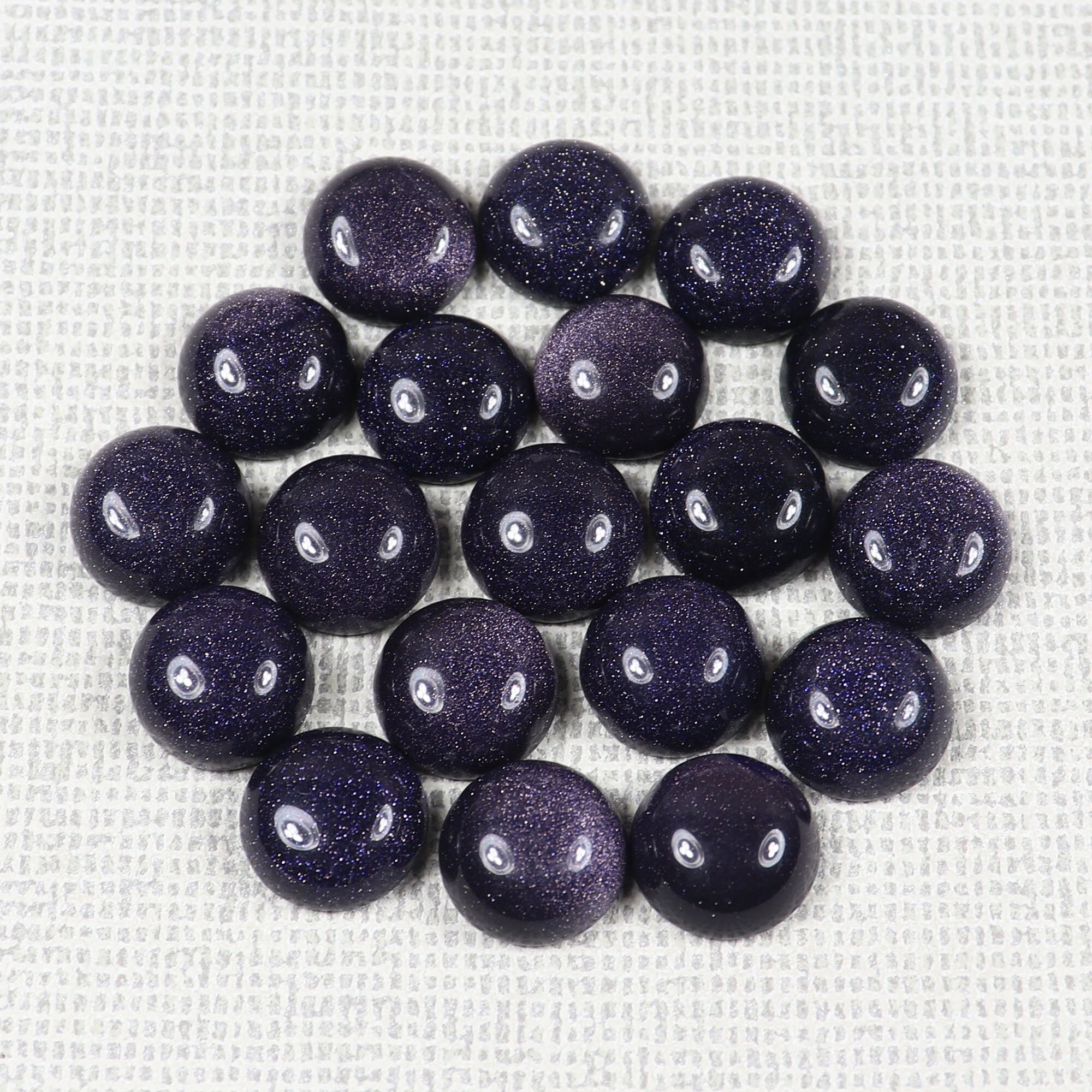 Natural Sun Stone Sparkling Blue Gold Stone Round Shape - Etsy