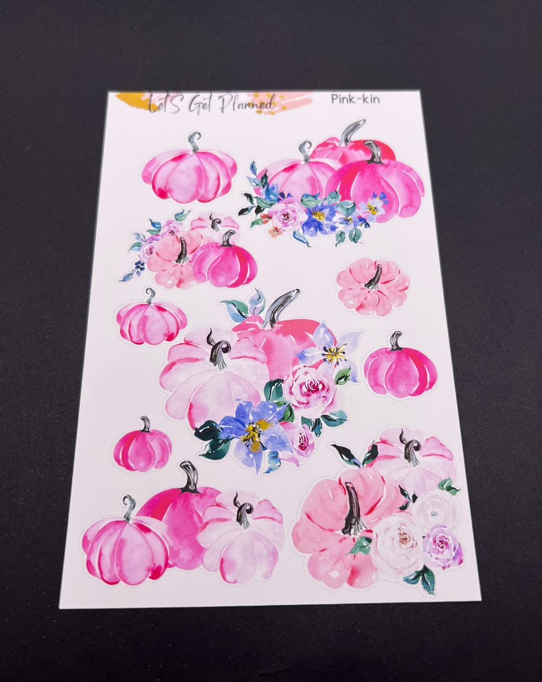 Pink-kin Pink Pumpkin Sticker Sheet - Etsy