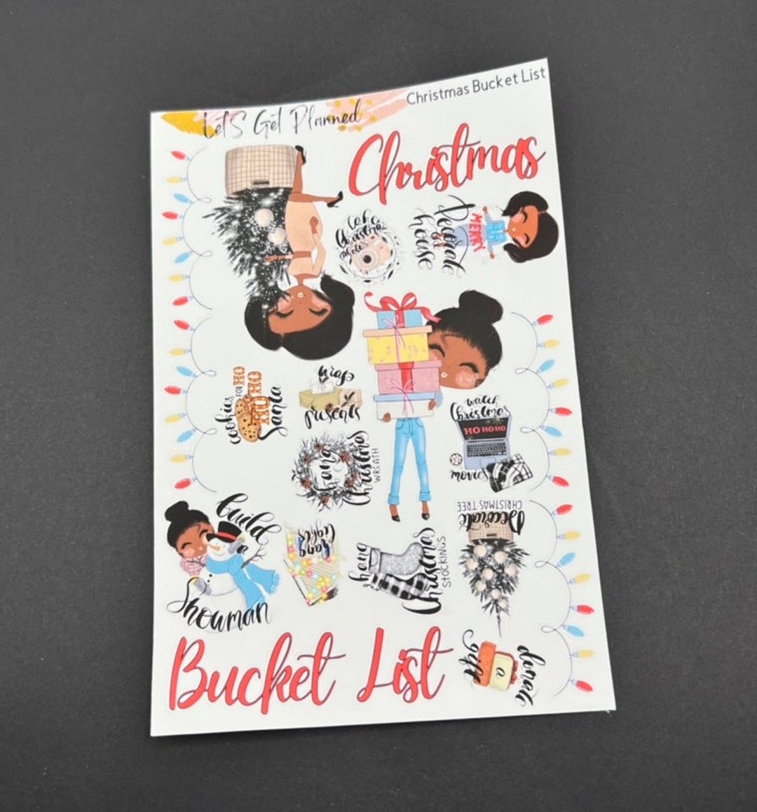 Christmas Bucket List Stickers - Etsy