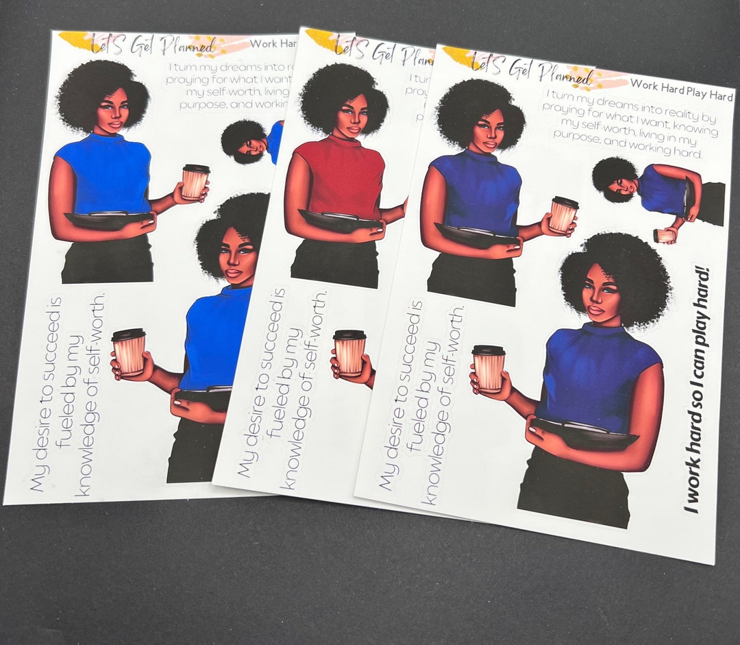 Work Hard Play Hard Stickers - Etsy