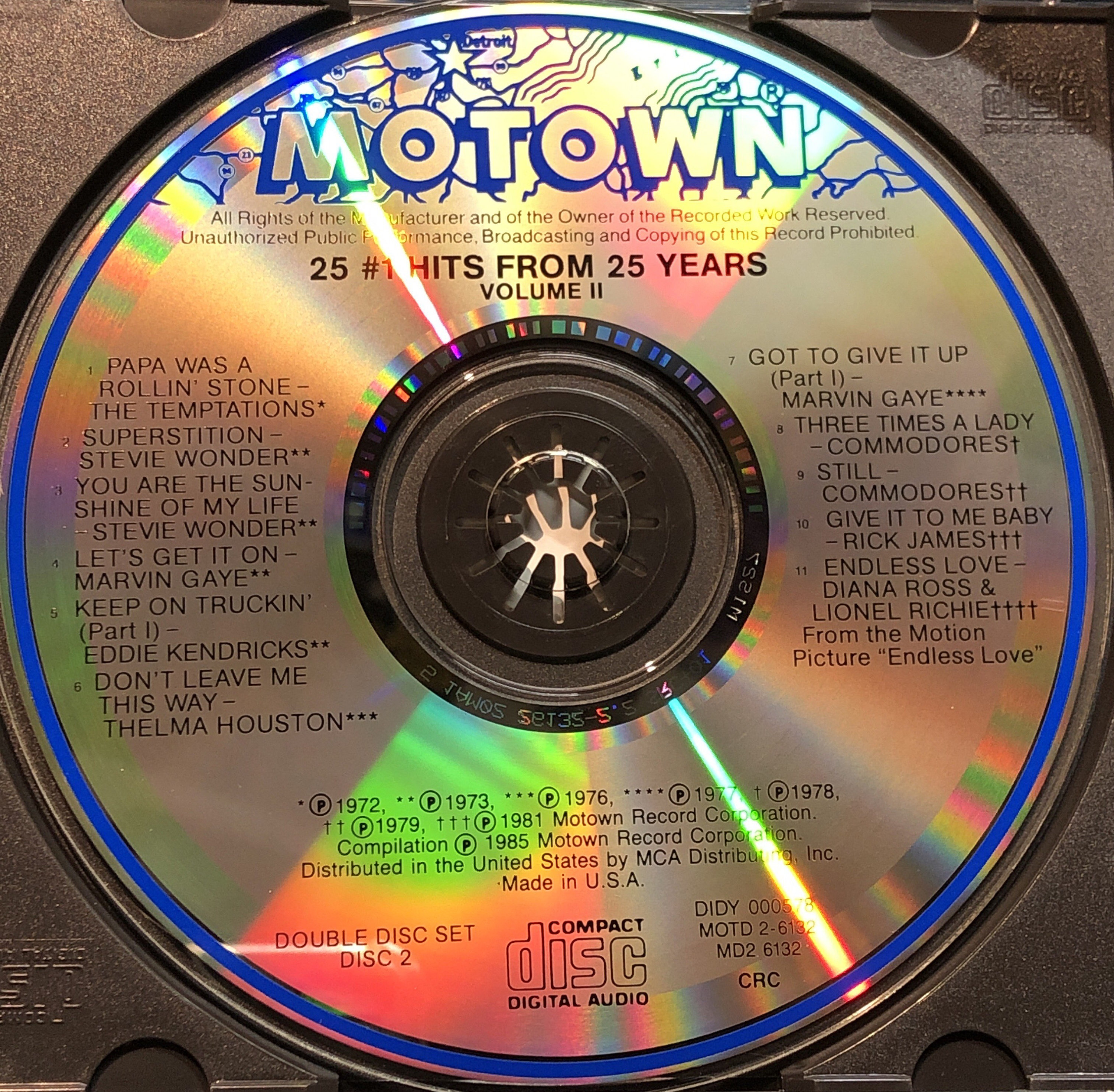 Motown - “25 #1 Hits From 25 Years (volume II) CD - Etsy