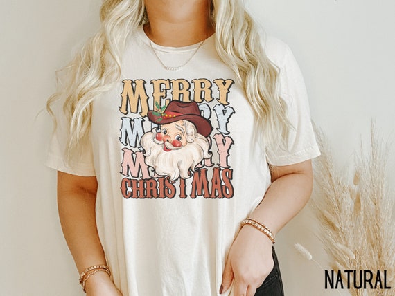 Cowboy Santa Shirts Country Santa Tee Merry Christmas Shirt - Etsy
