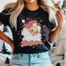 Pink Retro Santa Tee, Pink Christmas Santa Graphic Tee, Clothing, Retro ...