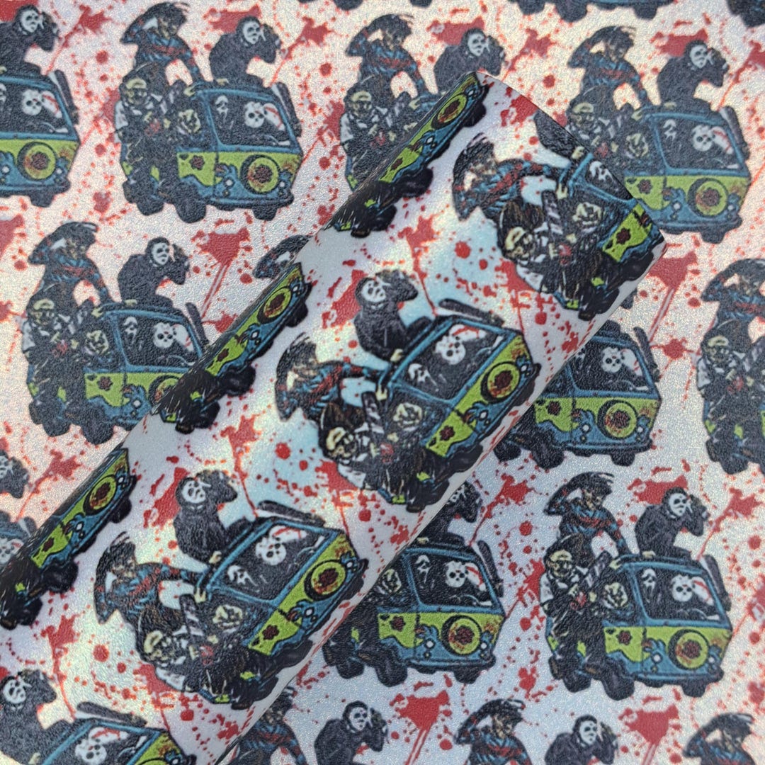 Let's Go Hunting Halloween Iconic Horror Characters Iridescent Faux ...