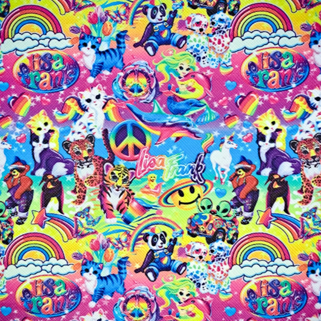 90s Nostalgia Rainbow Faux Leather Sheet - Etsy