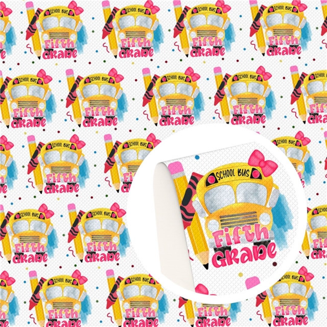 Fifth Grade School Bus Faux Leather Sheet - Etsy