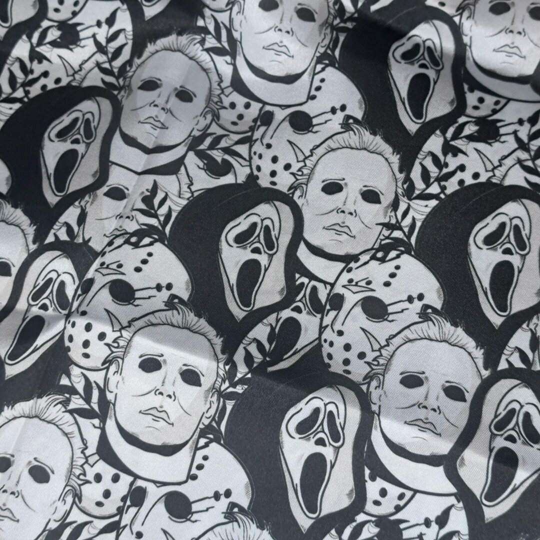 Horror Villains Halloween SATIN Fabric by the HALF Yard - Etsy