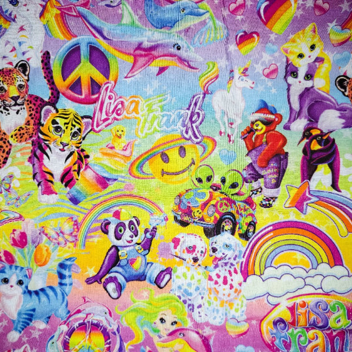 90s Nostalgia Rainbow Leopard Themed 100% Cotton Fabric 1/2 Yard - Etsy