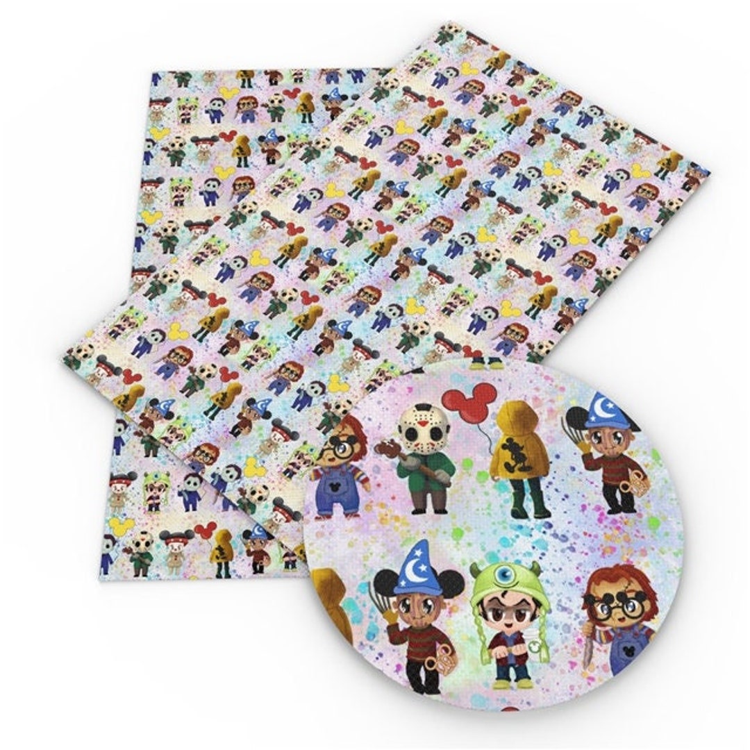 Iconic Halloween Horror Characters at Magic World Faux Leather Sheet - Etsy