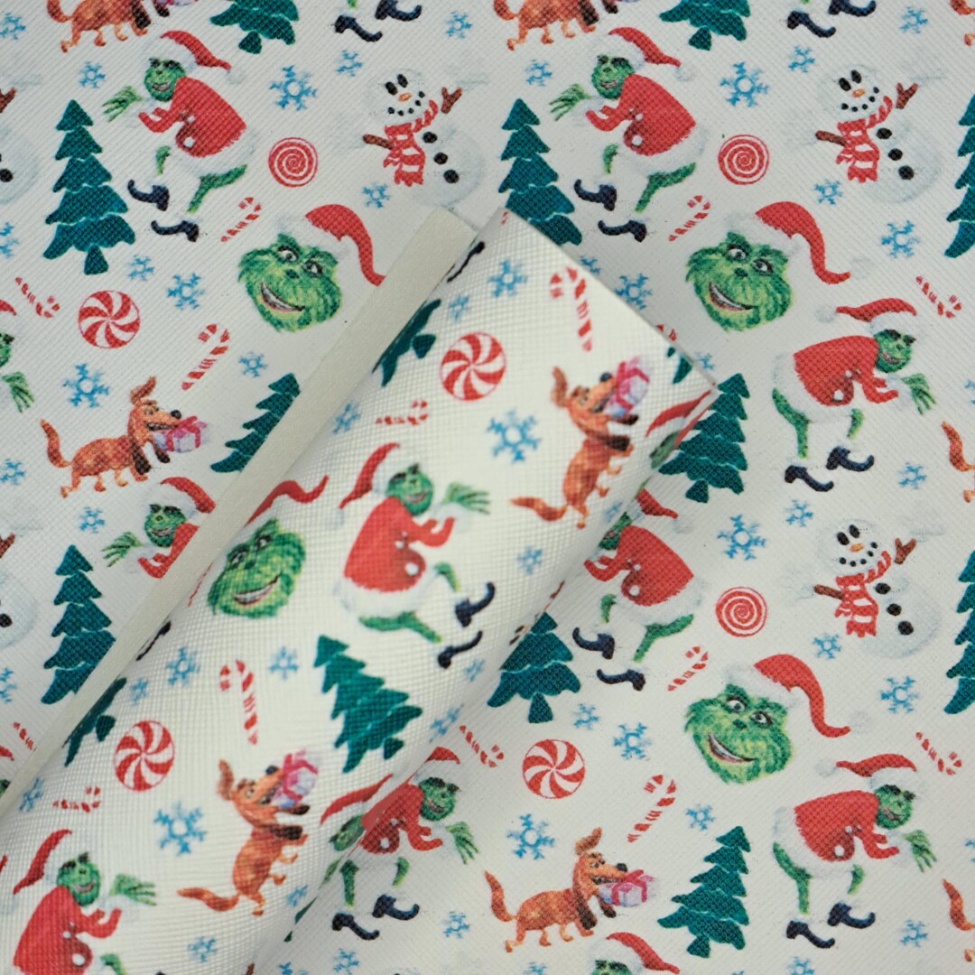 Mean Green Christmas Thief Faux Leather Sheet - Etsy