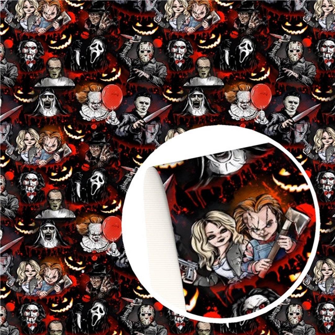 Halloween Horror Icons Faux Leather Sheet - Etsy