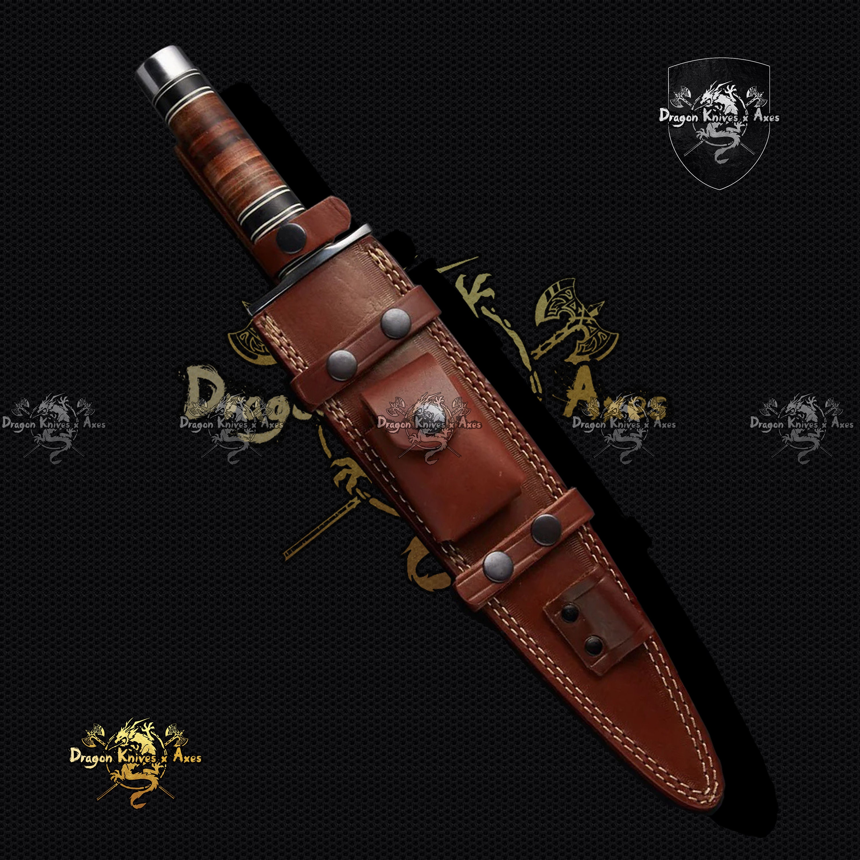 Pair of Arkansas Toothpick D2 Steel and Damascus Dagger Hunting Knives ...