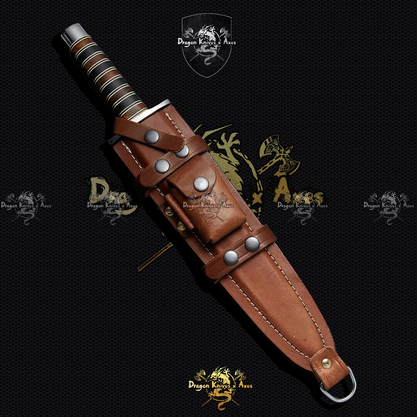 Pair of Arkansas Toothpick D2 Steel and Damascus Dagger Hunting Knives ...