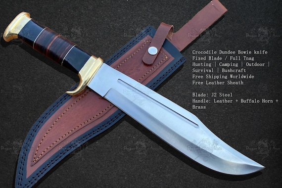 Handmade Fixed Blade Crocodile Dundee Bowie Knife Hunting - Etsy