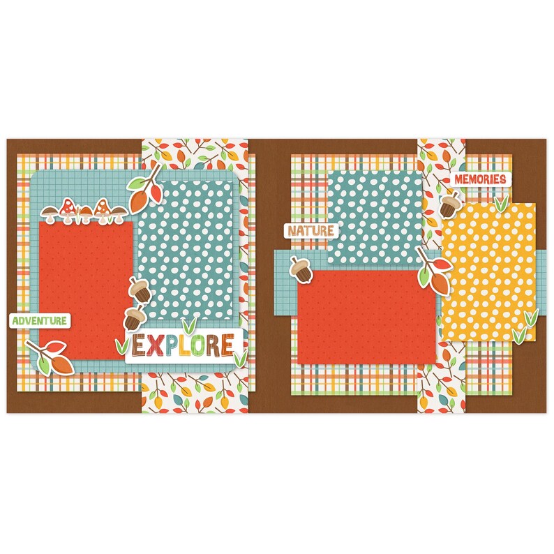 Explore - 12x12 Scrapbook Page Kit Scrapbook Pages Autumn Camping ...