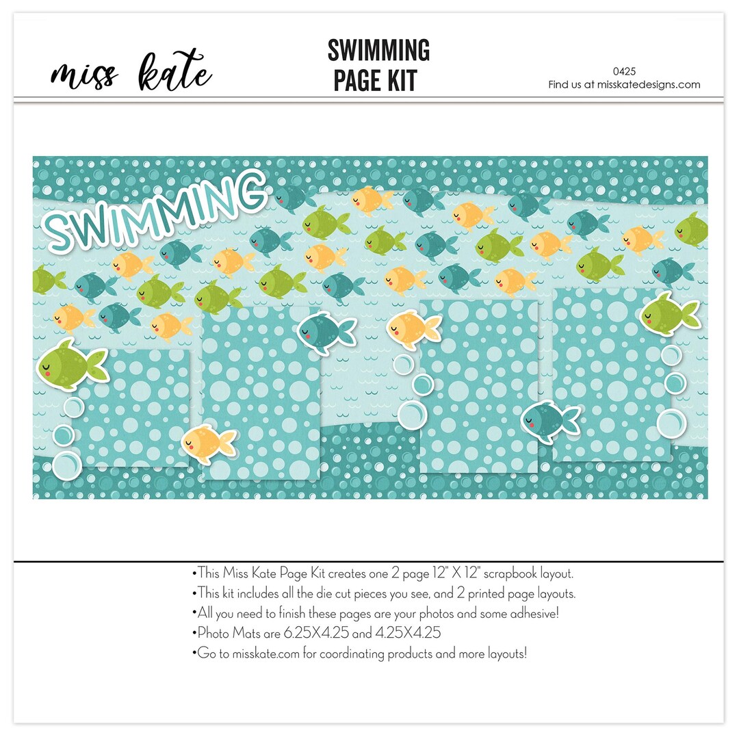 Swimming - 12x12 Scrapbook Page Kits Swim Scrapbook Pages Beach Day ...