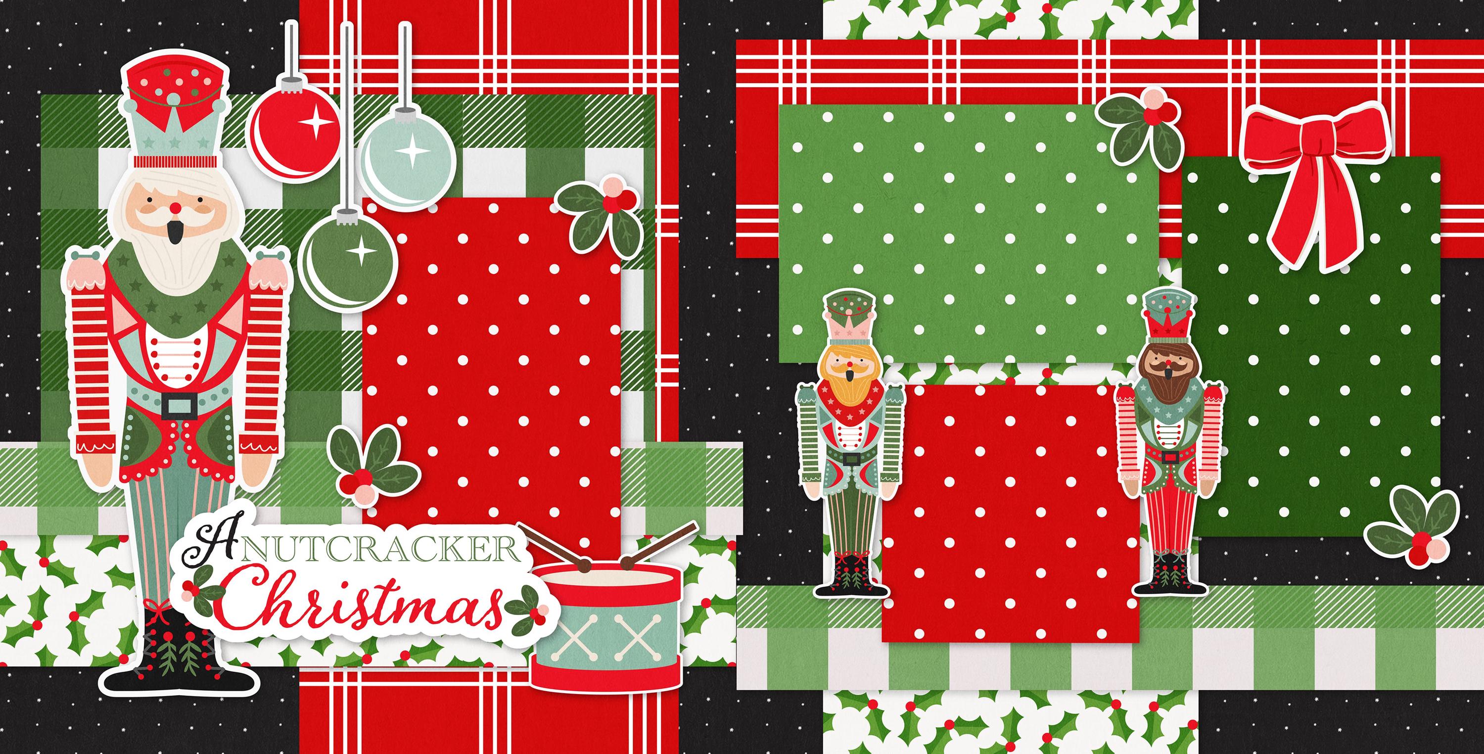 A Nutcracker Christmas Scrapbook Page Kit Holiday Scrapbooking Supplies ...