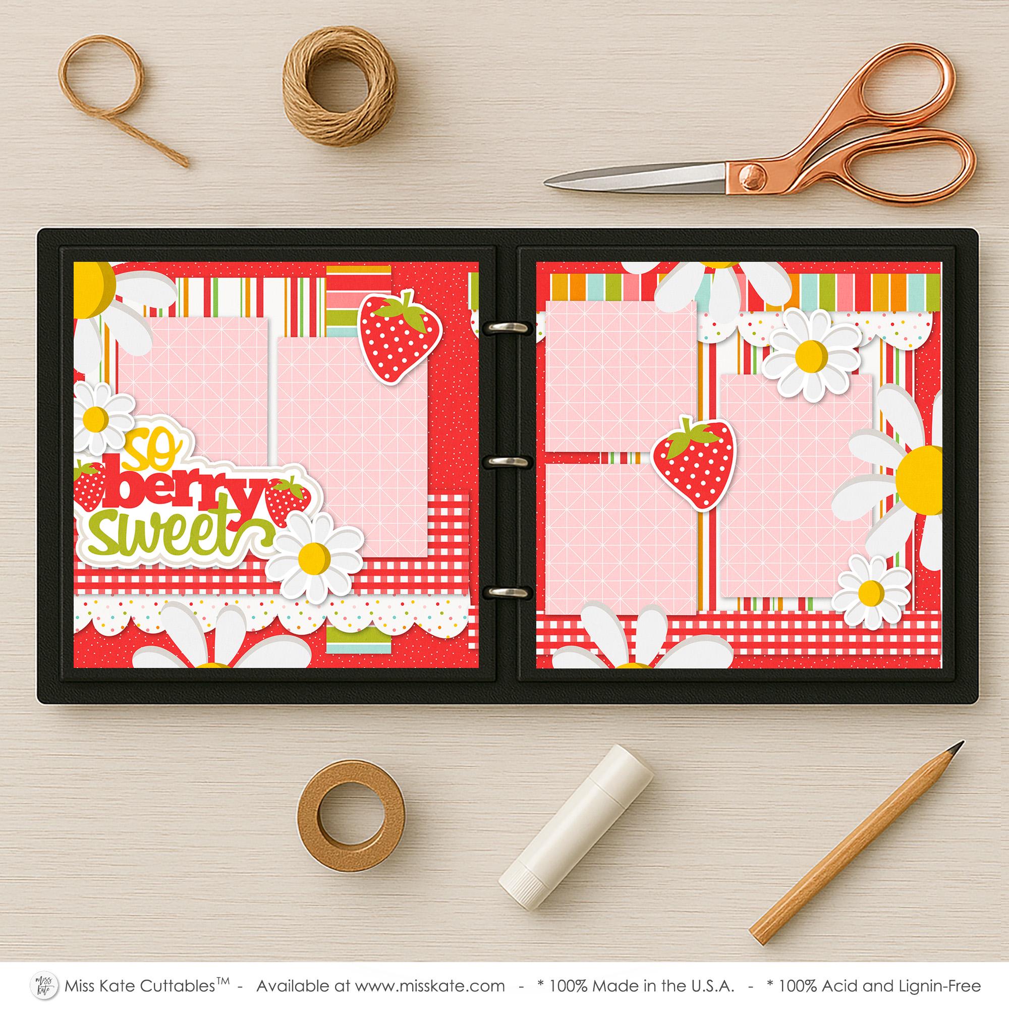 So Berry Sweet - 12x12 Scrapbook Page Kit – Strawberry Theme, Summer ...