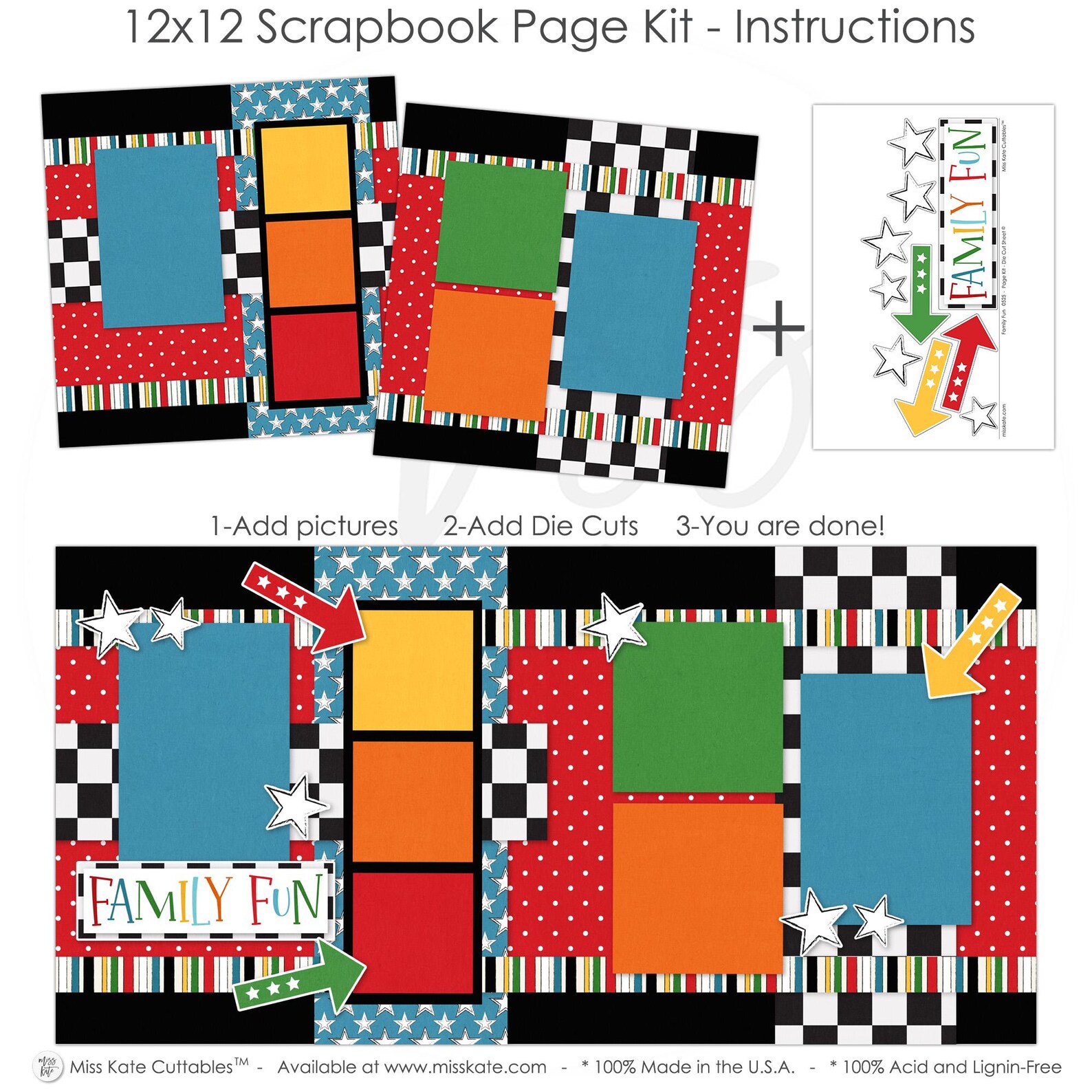 Family Fun - 12x12 Scrapbook Page Kit – Birthday Parties, Amusement ...