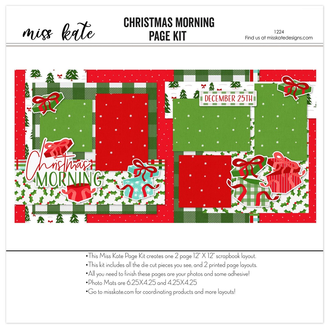 Christmas Morning Scrapbook Page Kit 12x12 Holiday Scrapbooking Kit ...