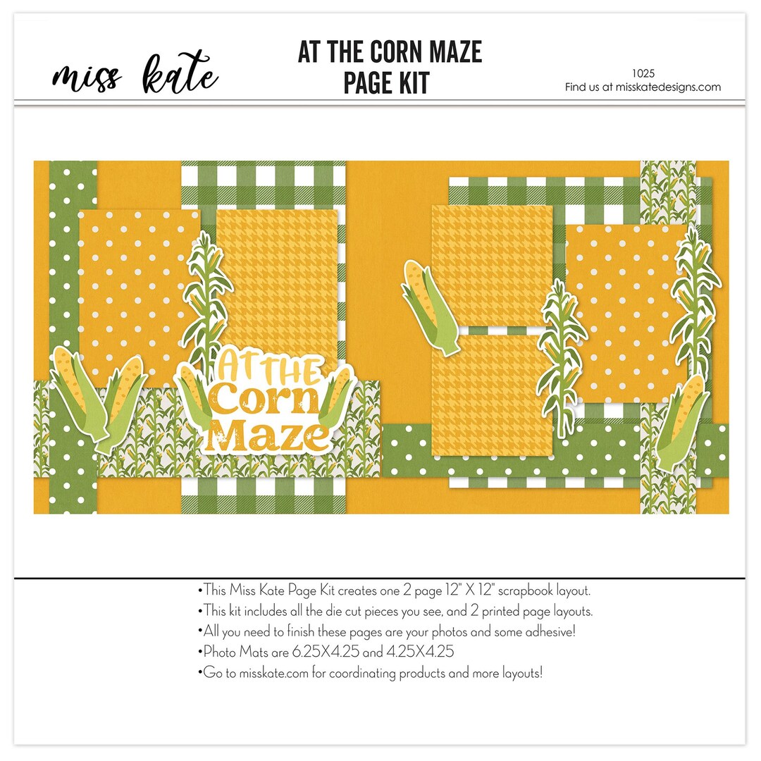 At the Corn Maze - 12x12 Scrapbook Page Kit – Fallscrapbook ...