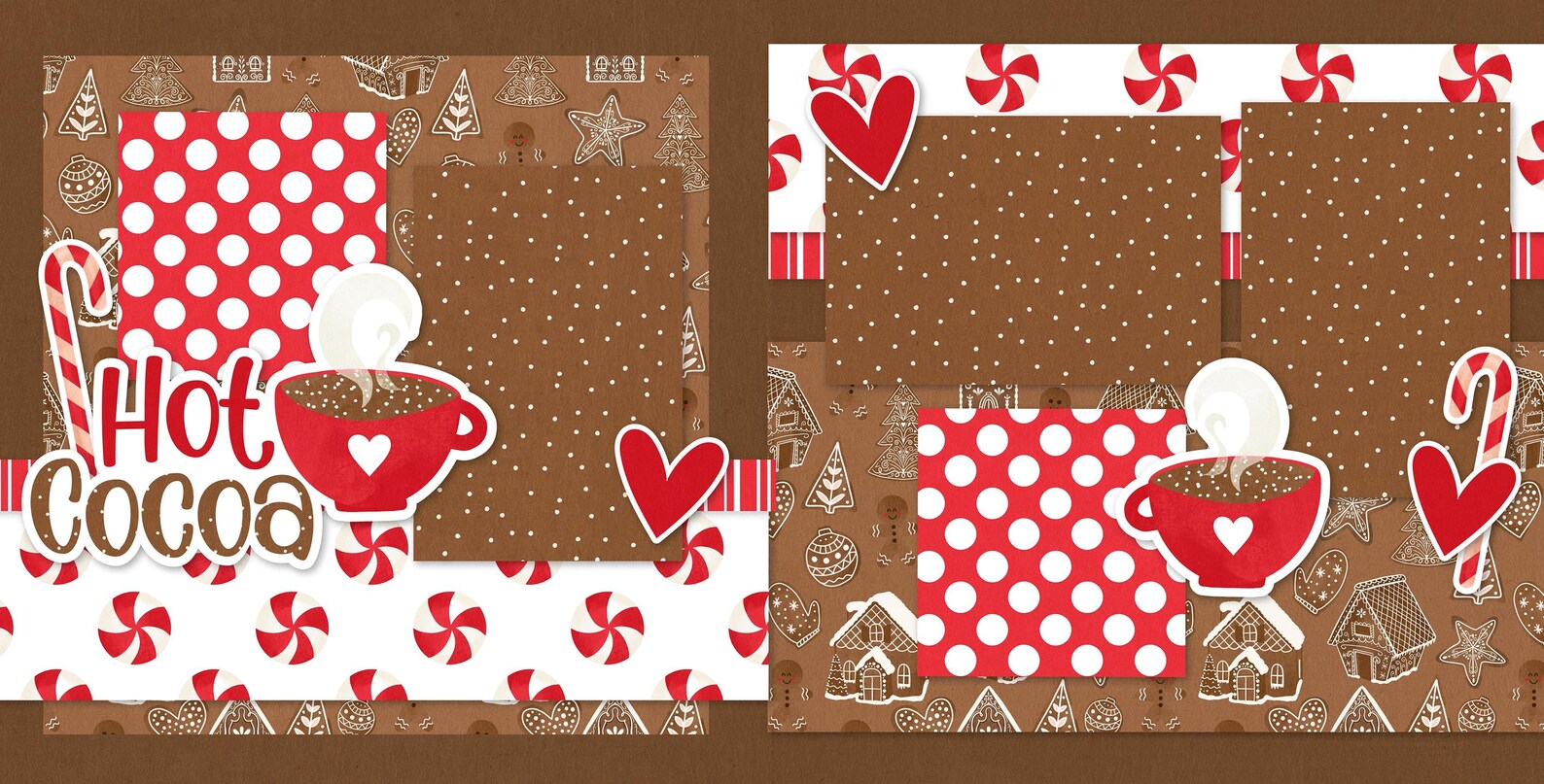 Hot Cocoa Scrapbook Page Kit - Winter Scrapbook Kit - Snow Day Crafts ...