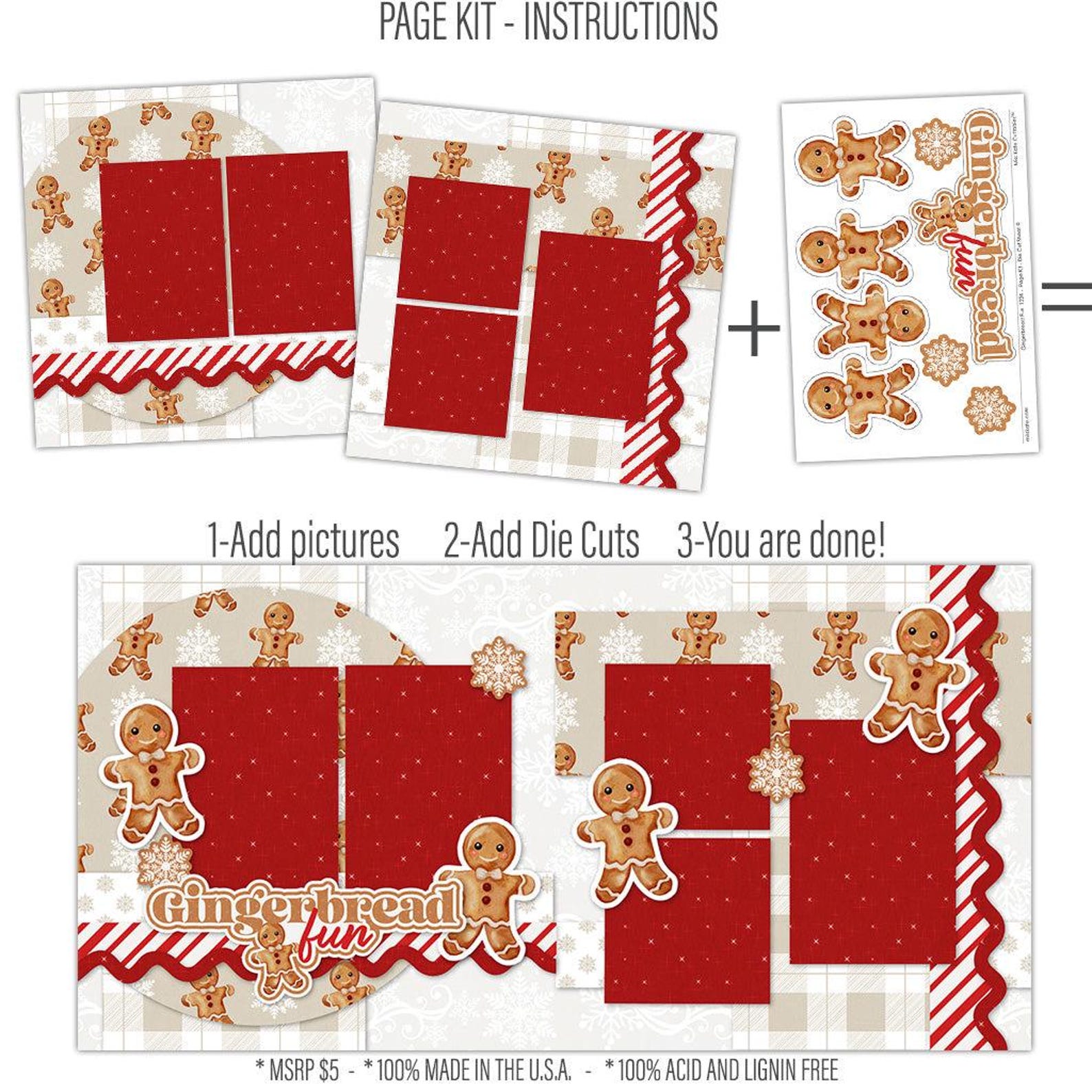 Gingerbread Fun- 12x12 Scrapbook Page Kit - Etsy