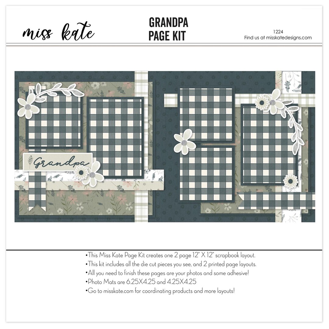 Grandpa | 12x12 Scrapbook Page Kit - Family Memory Keepsake ...