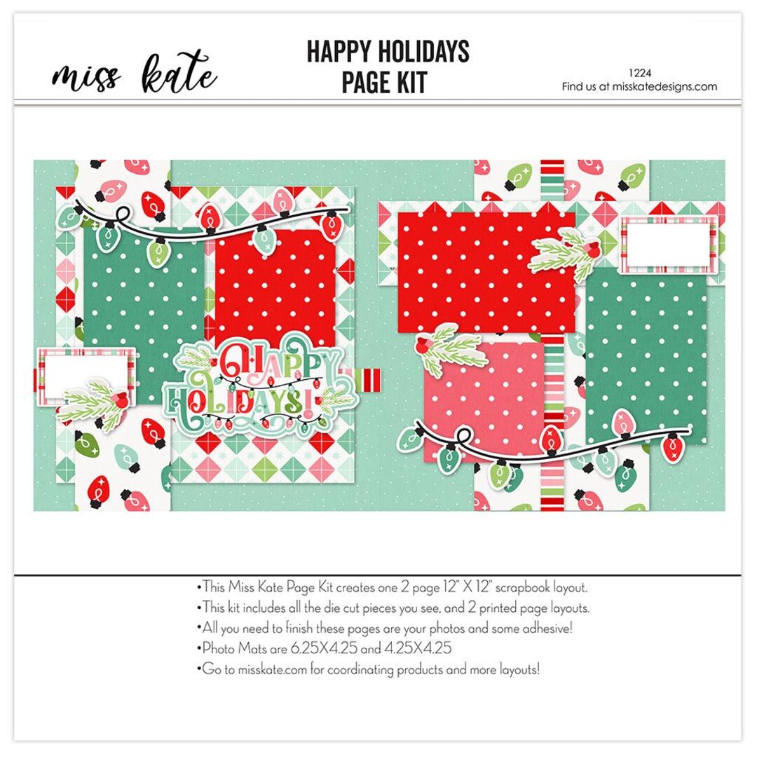 Happy Holidays | 12x12 Scrapbook Page Kit - Etsy