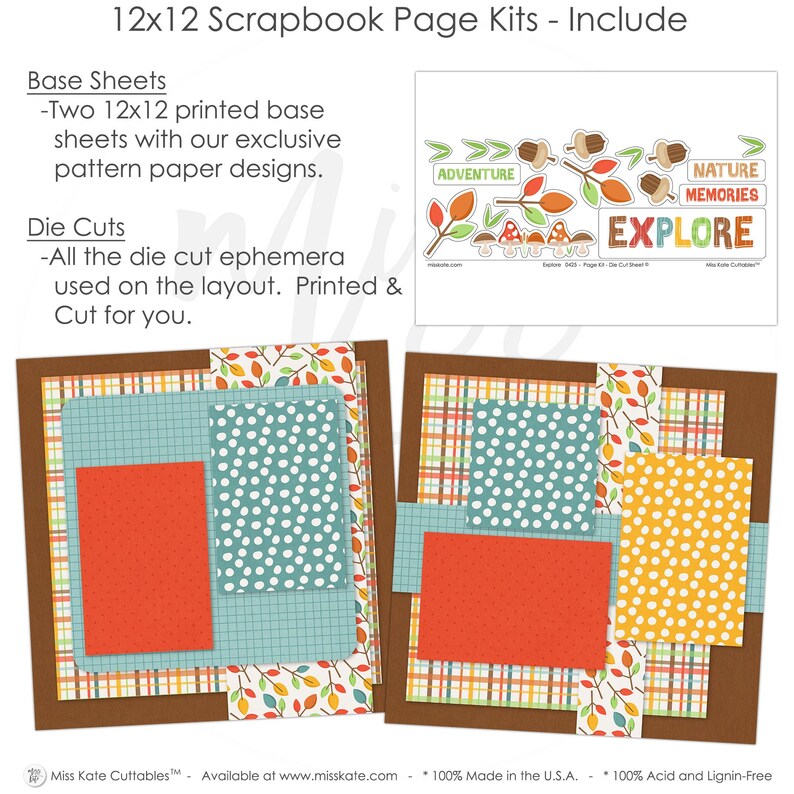 Explore - 12x12 Scrapbook Page Kit Scrapbook Pages Autumn Camping ...