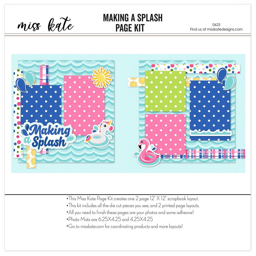 Making A Splash - 12x12 Scrapbook Page Kit – Wave Embellish, Water ...