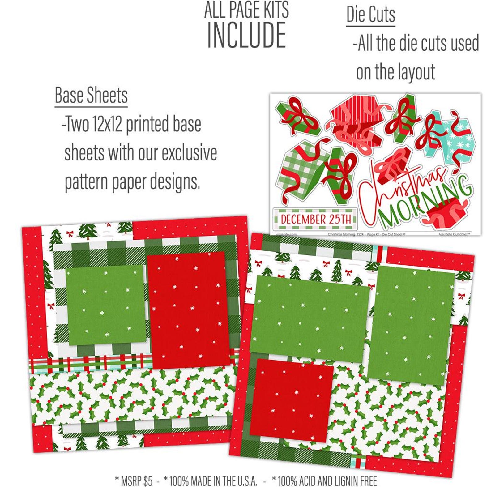 Christmas Morning Scrapbook Page Kit 12x12 Holiday Scrapbooking Kit ...