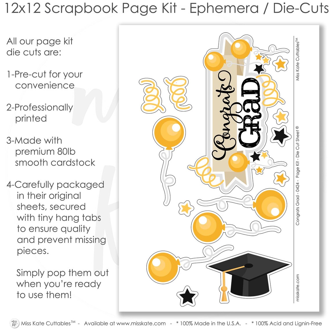 Congrats Grad 12x12 Scrapbook Page Kit High School College Graduation ...