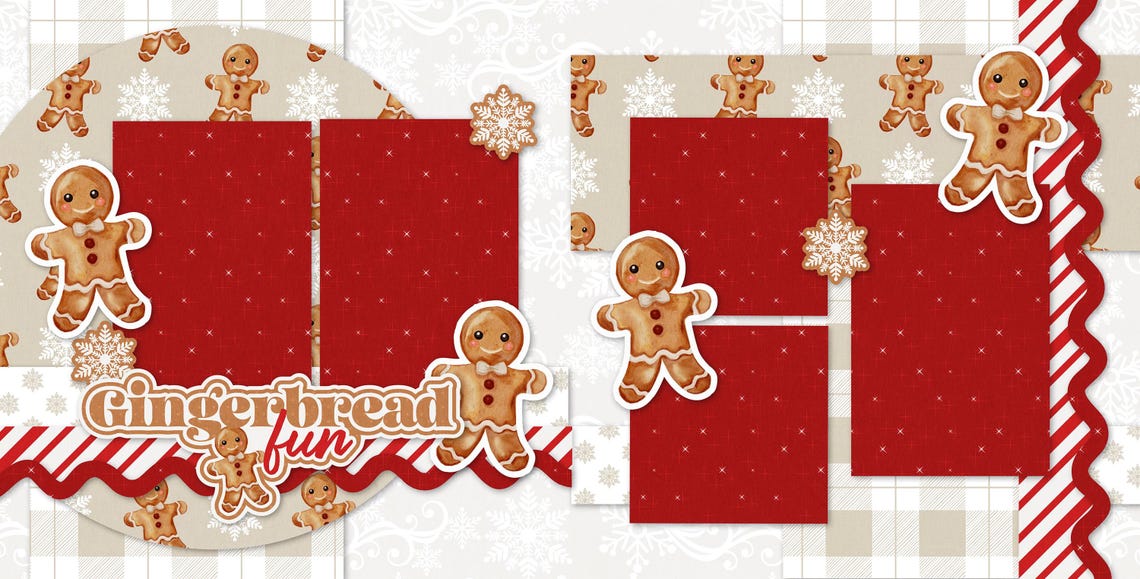 Gingerbread Fun- 12x12 Scrapbook Page Kit - Etsy