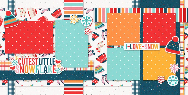 Cutest Little Snowflake - 12x12 Scrapbook Page Kit - Etsy