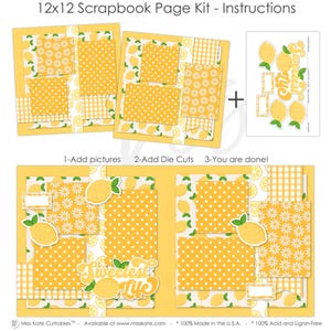 Sweetest Life - 12x12 Scrapbook Page Kit for Summer Photos Lemon Layout ...