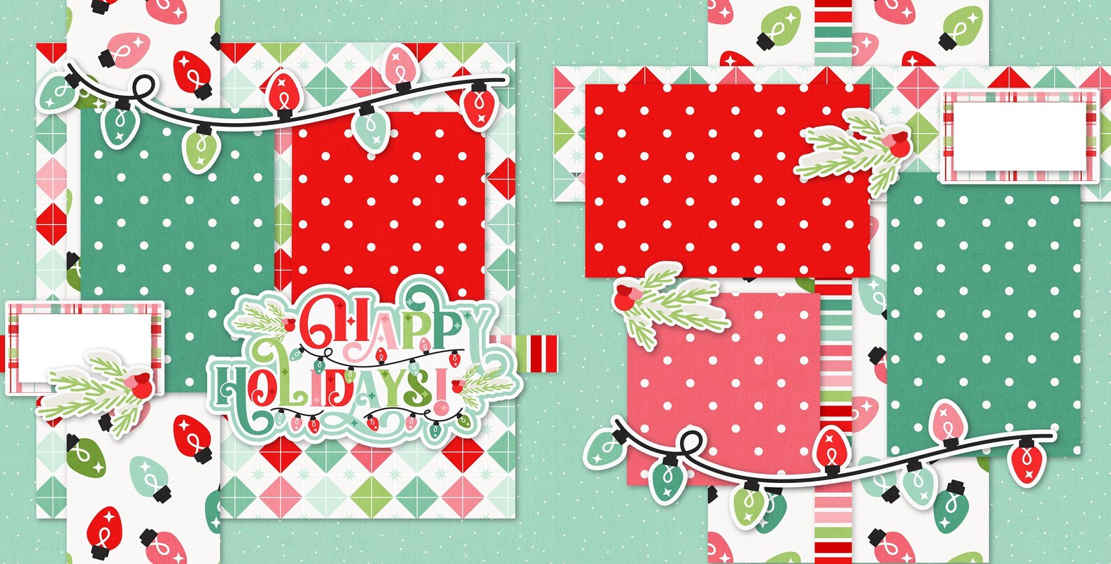 Happy Holidays | 12x12 Scrapbook Page Kit - Etsy