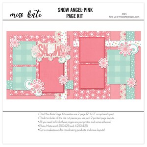 Snow Angel - Pink - 12x12 Scrapbook Page Kit Winter Snowflake Seasonal ...
