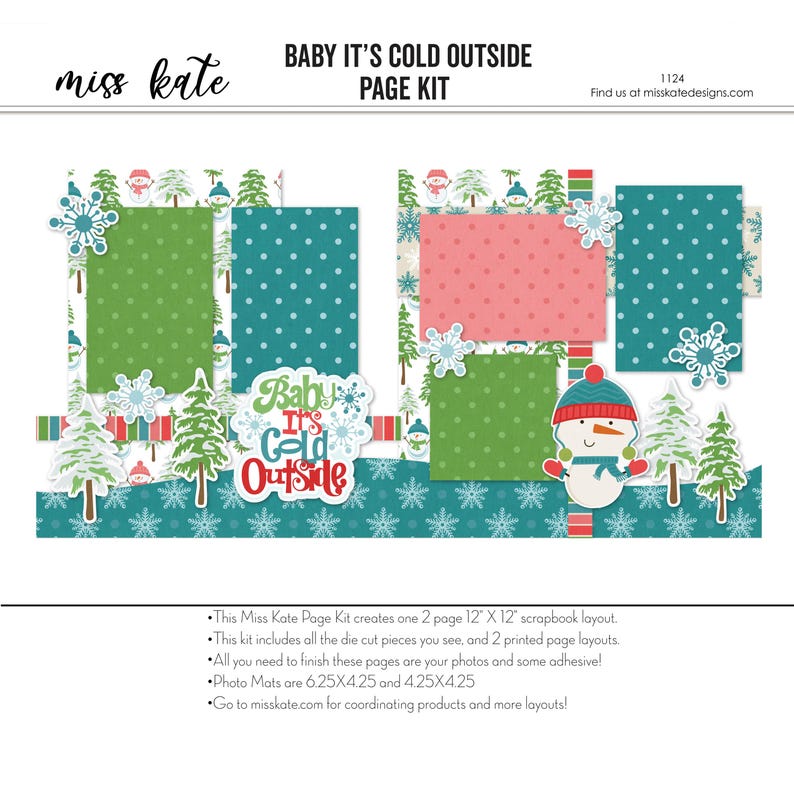 Baby It's Cold Outside Scrapbook Page Kit - Winter Scrapbooking ...