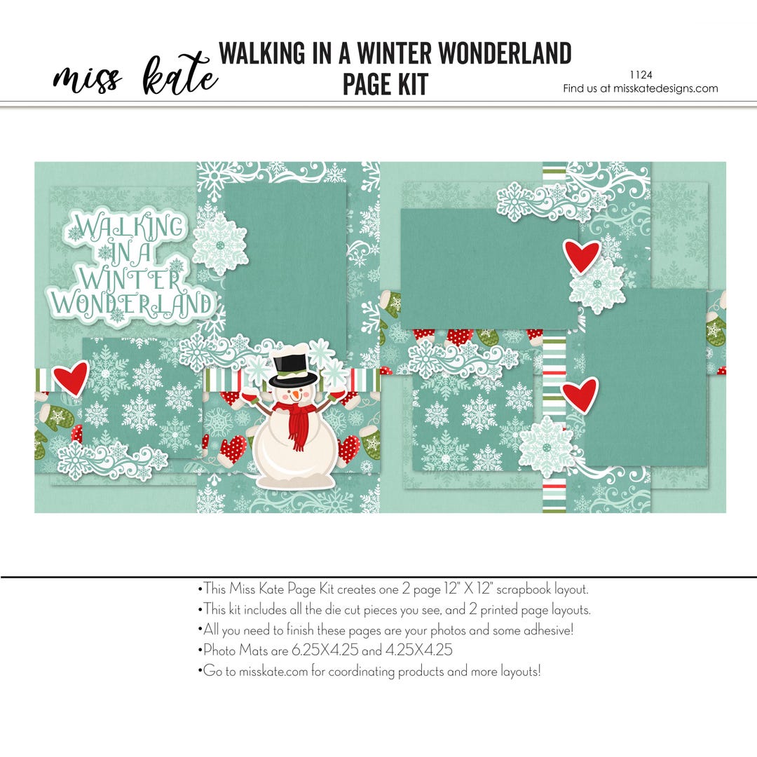 Walking in a Winter Wonderland Scrapbook Page Kit - Holiday ...
