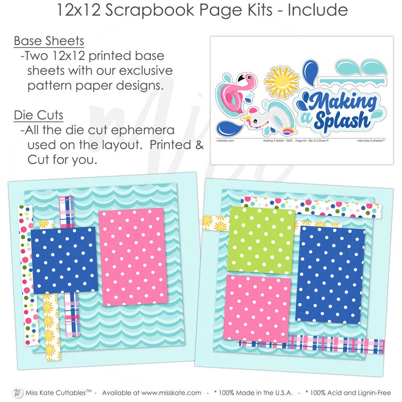 Making A Splash - 12x12 Scrapbook Page Kit – Wave Embellish, Water ...