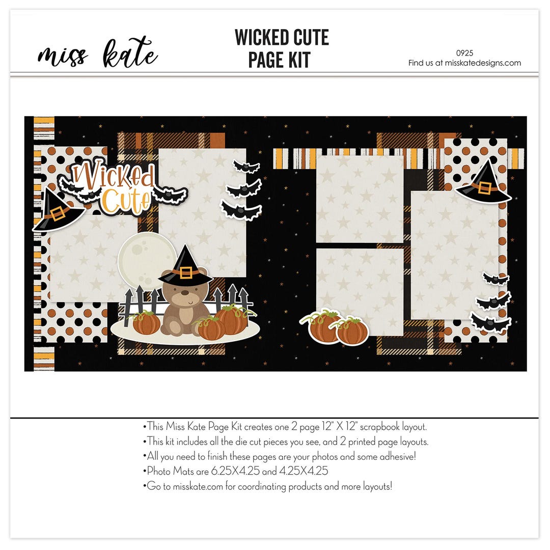 Wicked Cute - 12x12 Scrapbook Page Kit – Halloween Crafts, Pumpkin ...