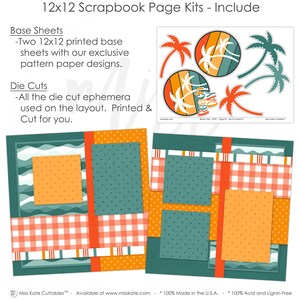 Beach Day - 12x12 Scrapbook Page Kit – Summer Layout, Palm Tree ...