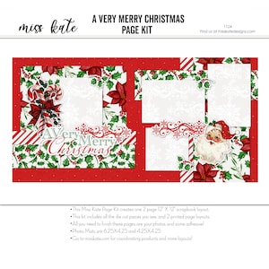 A Very Merry Christmas | 12x12 Scrapbook Page Kit Holiday Scrapbooking ...