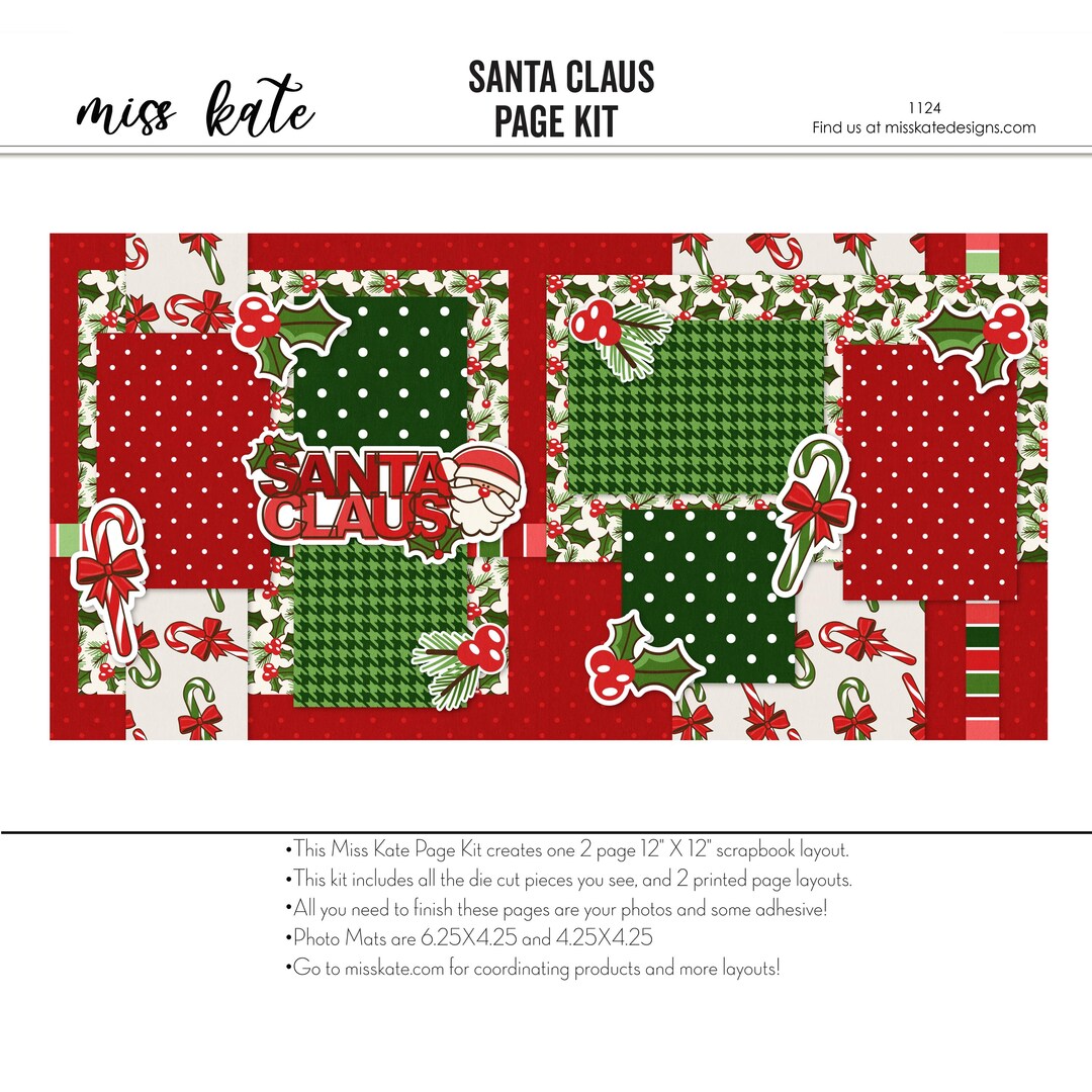 Santa Claus | 12x12 Scrapbook Page Kit - Christmas Scrapbooking ...
