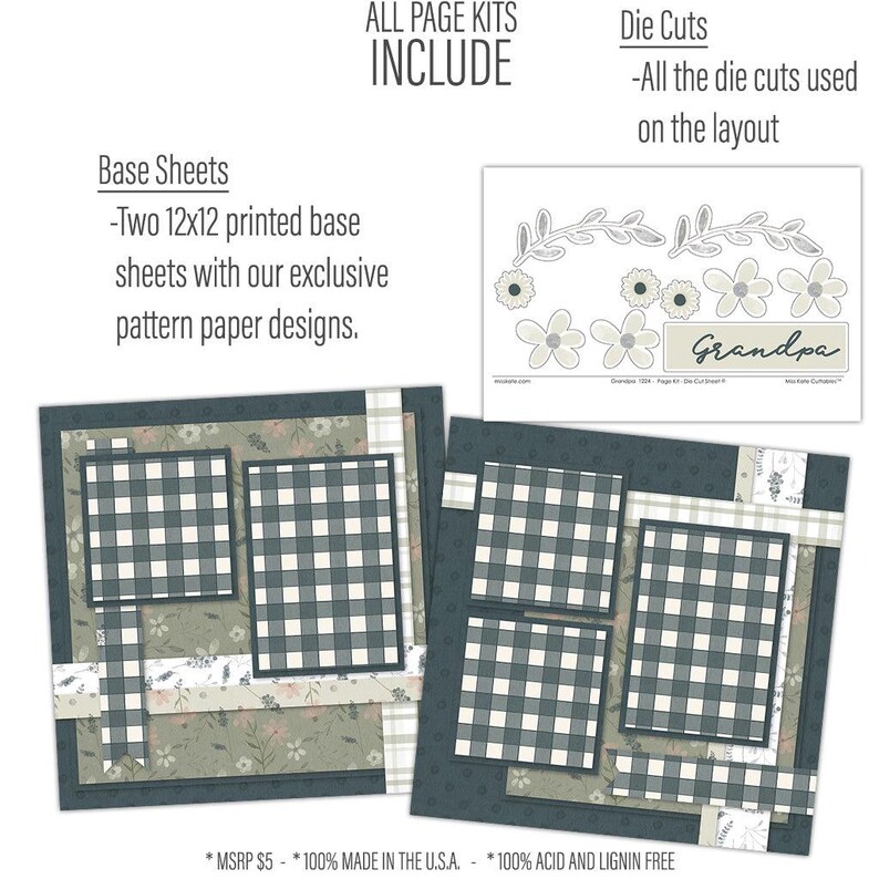 Grandpa | 12x12 Scrapbook Page Kit - Family Memory Keepsake ...