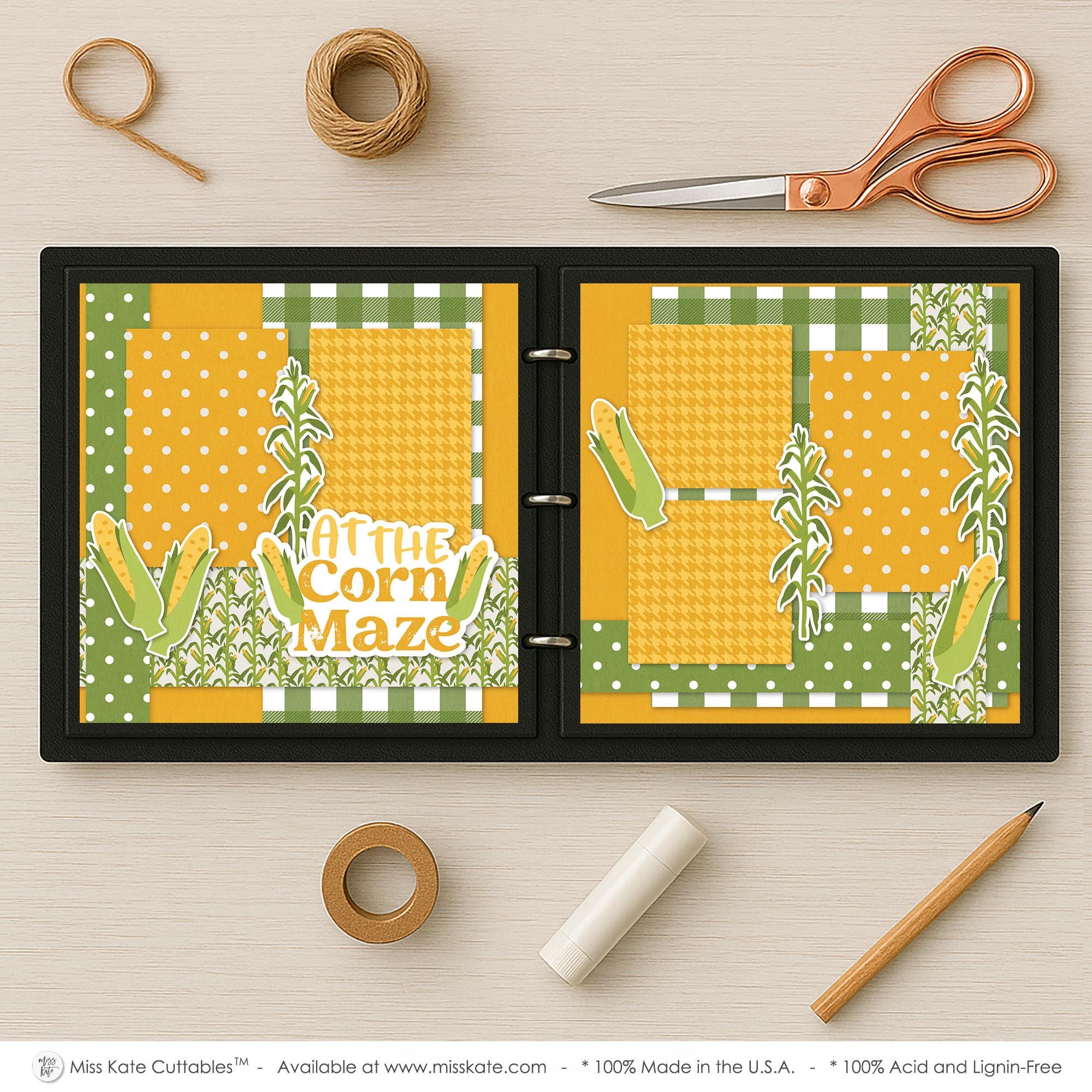 At the Corn Maze - 12x12 Scrapbook Page Kit – Fallscrapbook ...